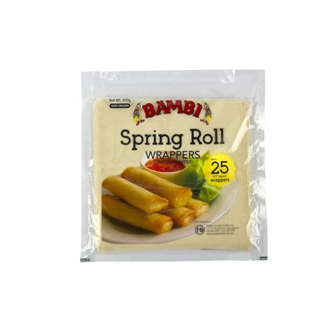 Halal Certified Bambi Spring Roll Wrapper 25 Pcs Big 8 X Lumpia 300 Grams Shopee Philippines