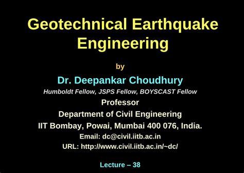 Pdf Geotechnical Earthquake Engineering Courses