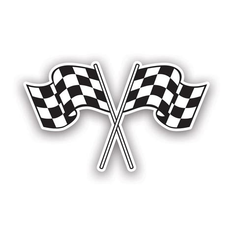 Dual Checkered Flags Sticker Decal American Made Uv Protected