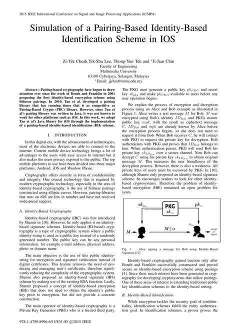 pdf simulation of a pairing based identity based identification