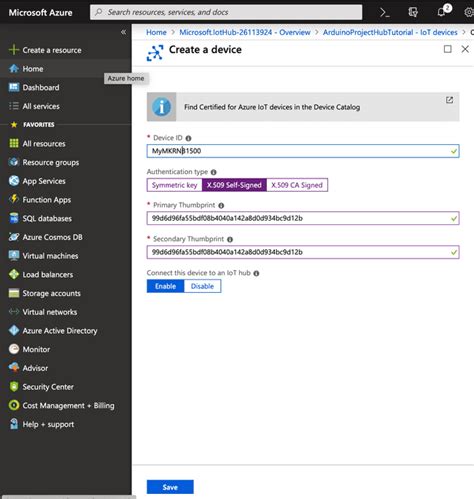 Securely Connecting An Arduino Nb 1500 To Azure Iot Hub Arduino Documentation