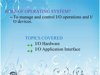 I O System PPT