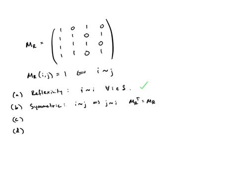 solved let a 1 2 3 4 and r a relation on whose matrix is mr