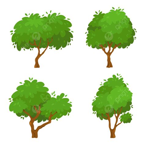 만화 푸른 나무 나무 잎 집 밖의 여름 식물 Png 일러스트 및 벡터 에 대한 무료 다운로드 Pngtree