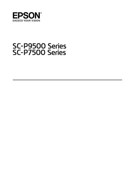 User Manual Epson Surecolor Sc P English Pages