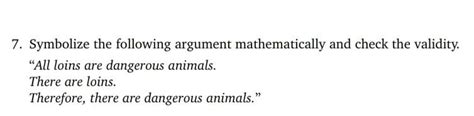 solved 7 symbolize the following argument mathematically