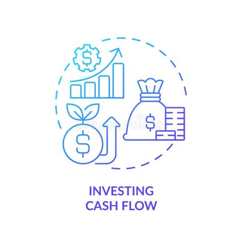 Thin Line Simple Gradient Investing Cash Flow Icon Concept Stock Vector