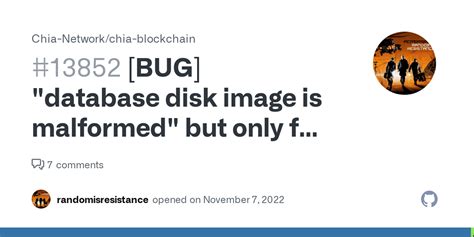 Bug Database Disk Image Is Malformed But Only For Wallet Full Node Synced Farming Works