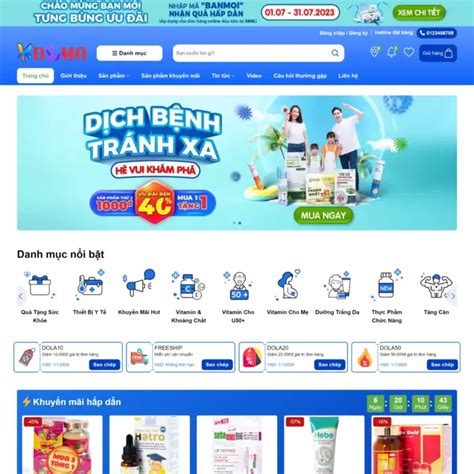 source code mẫu website bán thuốc cửa hàng nhà thuốc chuẩn đẹp 2025 themevip source code mẫu