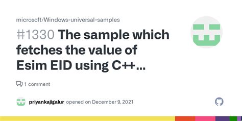 the sample which fetches the value of esim eid using c winrt · issue
