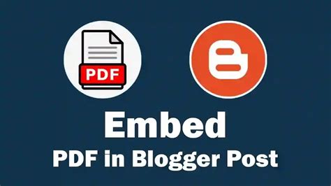 How To Embed PDF In Blogger Post KkYtbe