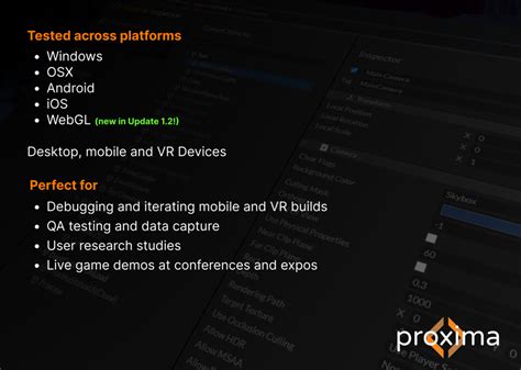 proxima runtime inspector console