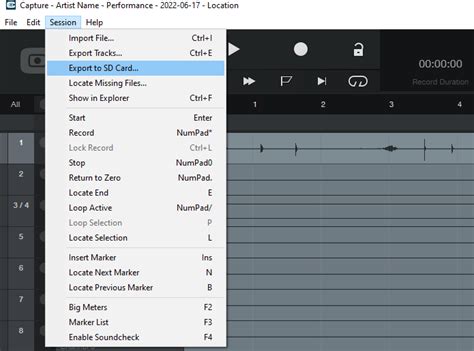 Capture Exporting To Sd Card For Virtual Soundcheck Series Iii