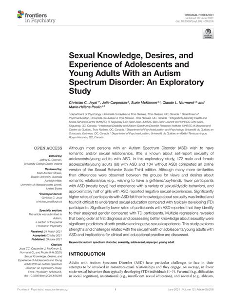 Sexual Knowledge Eseu ORIGINAL RESEARCH Published 09 June 2021 Doi 10 3389 Fpsyt Edited