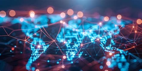 Visual Representation Of Global Network Connections Through Lines And Dots On A World Map