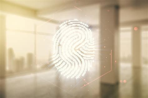 Premium Photo Multi Exposure Of Virtual Fingerprint Scan Interface On