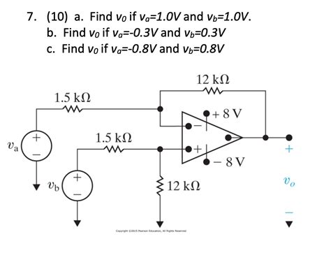 solved 10 ﻿a ﻿find v0 ﻿if va 1 0v ﻿and vb 1 0v b ﻿find