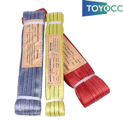 Color Code Industrial Hoist Lifting Belt Webbing Soft Slings For Glass