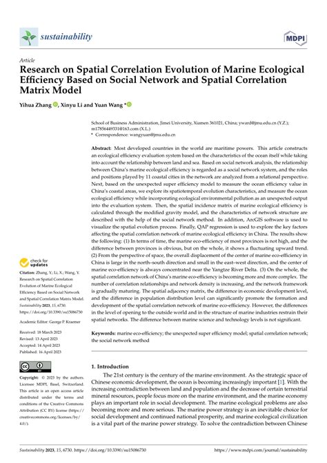 Pdf Research On Spatial Correlation Evolution Of Marine Ecological
