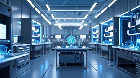 Advanced Quantum Computing Laboratory With High Tech Equipment Stock