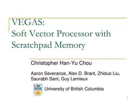 ppt vegas soft vector processor with scratchpad memory powerpoint