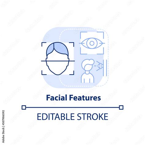 Facial Features Light Blue Concept Icon Biometric Identification Abstract Idea Thin Line