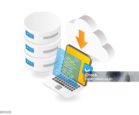Database Server Cloud Security Programming Language Stock Illustration