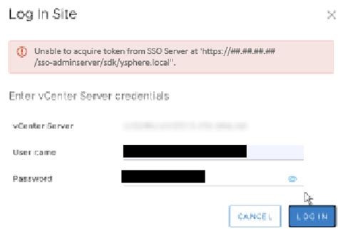 Error Unable To Acquire Taken From Sso Server At Sso Adminserver Sdl Vsphere Local