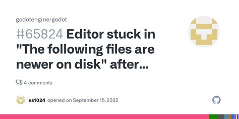 Editor Stuck In The Following Files Are Newer On Disk After Deleting File · Issue 65824