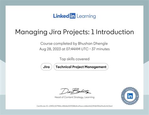Bhushan Dhengle On Linkedin Certificate Of Completion