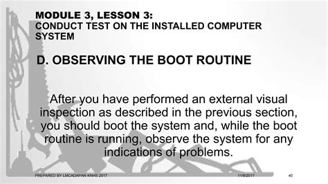 ict9module3lesson3conductingtestontheinstalledcomputersystem