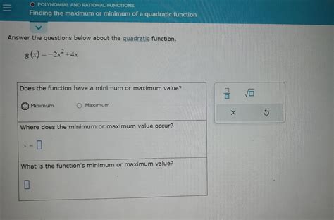 solved answer the questions below about the quadratic