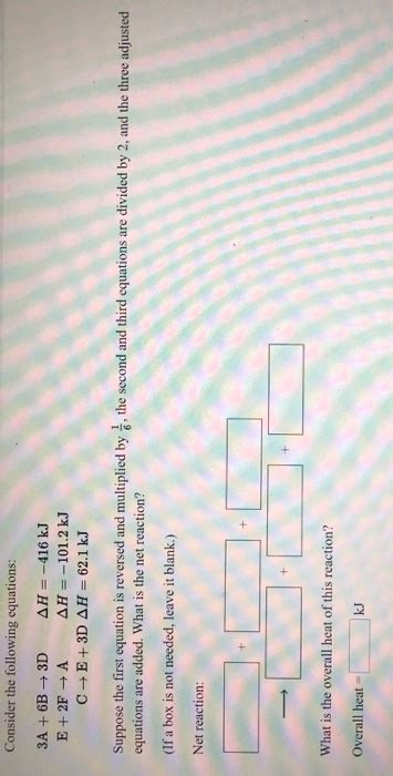solved consider the following equations 3a 6b 3d ah