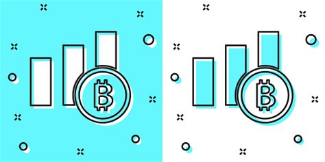 녹색과 흰색 배경에 격리 된 블랙 라인 파이 차트 인포 그래픽 비트 코인 아이콘 다이어그램 차트 기호입니다 임의동적 모양 벡터