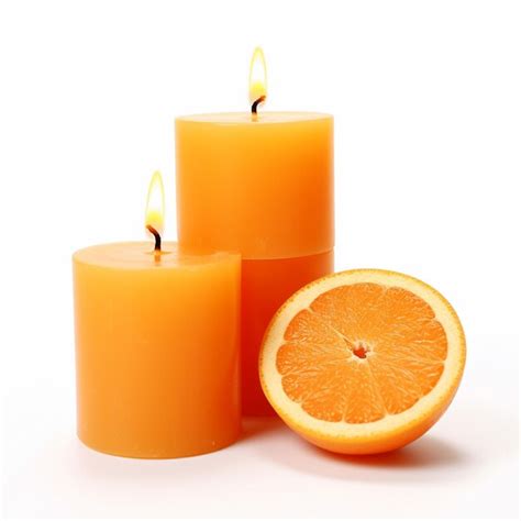 Orange Scented Candles Premium Ai Generated Image