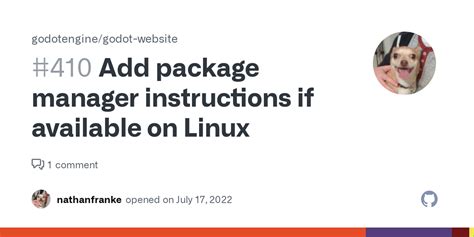 Add Package Manager Instructions If Available On Linux · Issue 410 · Godotenginegodot Website