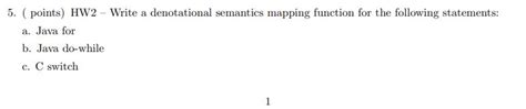 Solved 5 Points Hw2 Write A Denotational Semantics