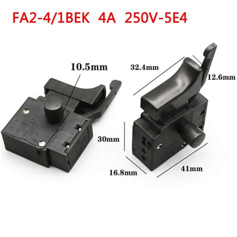 Electric Drill Dustproof Speed Control Push Button Trigger Switch 4a 6a 250v 5e4 Lithium Battery