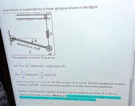 solved a pendulum is suspended by a linear spring as shown in the