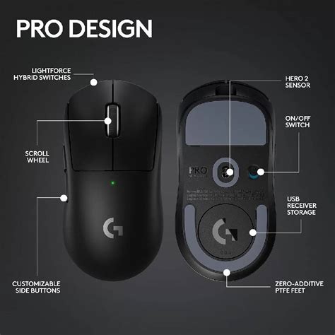 Mouse Gamer Logitech Pro X Superlight 2 Lightspeed Negro Progaming