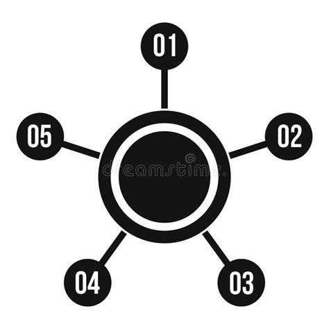 Circle Chart With Numbers Icon Simple Style Stock Vector Illustration Of Financial Economy