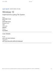 Implementing Encrypting File System In Windows Lab Report Course Hero