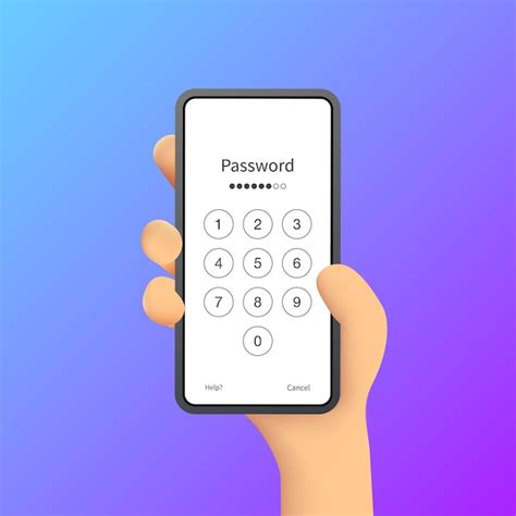 Premium Vector Password On The Phone Screen Flat Color Phone In Hand