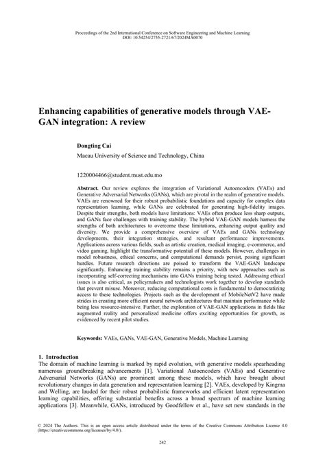 Pdf Enhancing Capabilities Of Generative Models Through Vae Gan