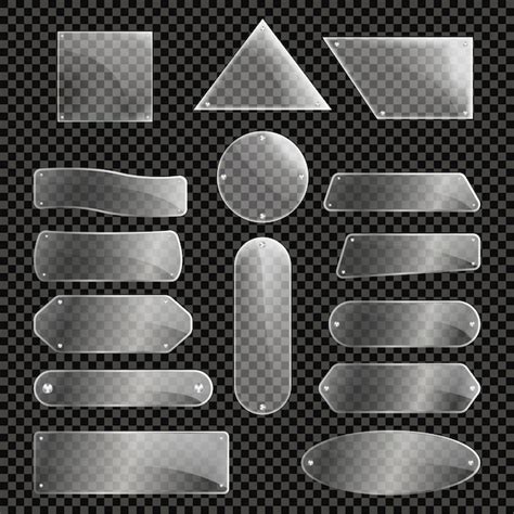 Premium Vector Glass Plates Isolated Set