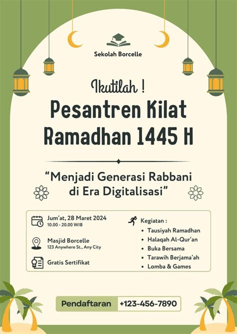 Gratis Desain Contoh Pamflet Ramadhan Canva