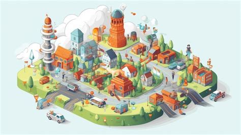 Premium Vector Isometric Building Vector Background