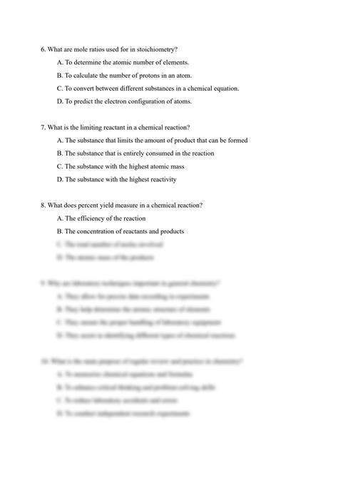 SOLUTION: Introduction to chemistry multiple choice quiz with answer key - Studypool
