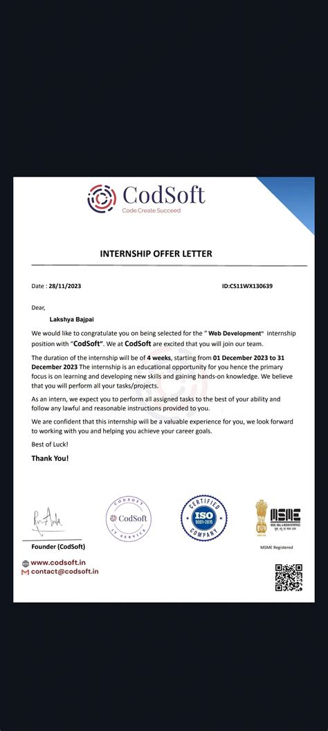 Codsoft Codsoftinternship Lakshya Bajpai
