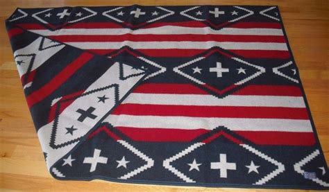 Pendleton Beaver State Throw Robe Blanket Stars And Stripes Red White